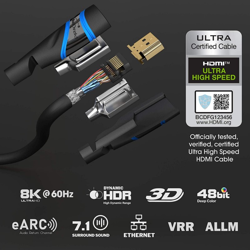 KabelDirekt Cable HDMI 2.1 8K Ultra High Speed 48G – 8K@60Hz & 4K@144Hz - probado y certificado ...