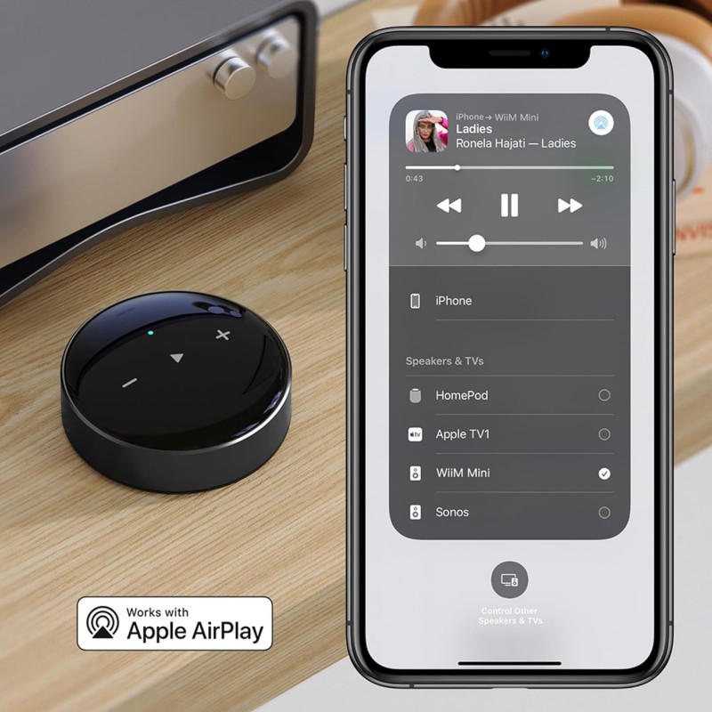 Wiim Mini Streamer de audio inalámbrico Estéreo Hi-Res Audio con Wi-Fi ...