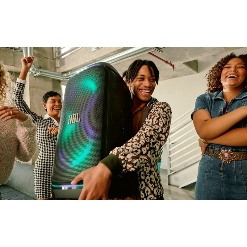 JBL PartyBox Stage 320 Parlante activo portátil para fiestas con ruedas